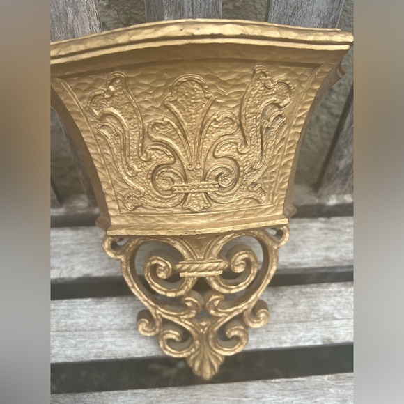 Wall Decor | Vintage Gold Syroco Resin Wall Pocket Planter Homco 605 ...